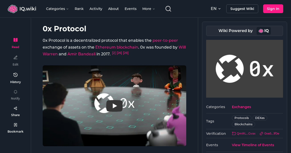 0x Protocol - Exchanges | IQ.wiki