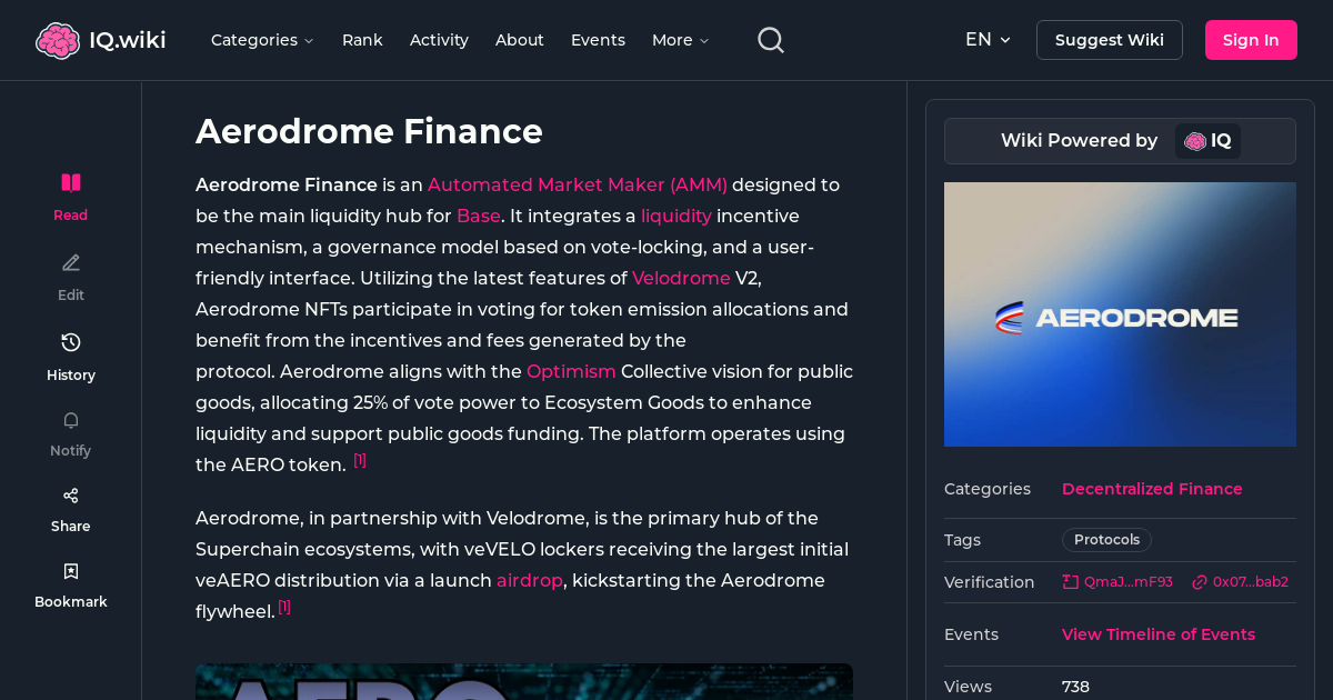 Aerodrome Finance - Decentralized Finance | IQ.wiki