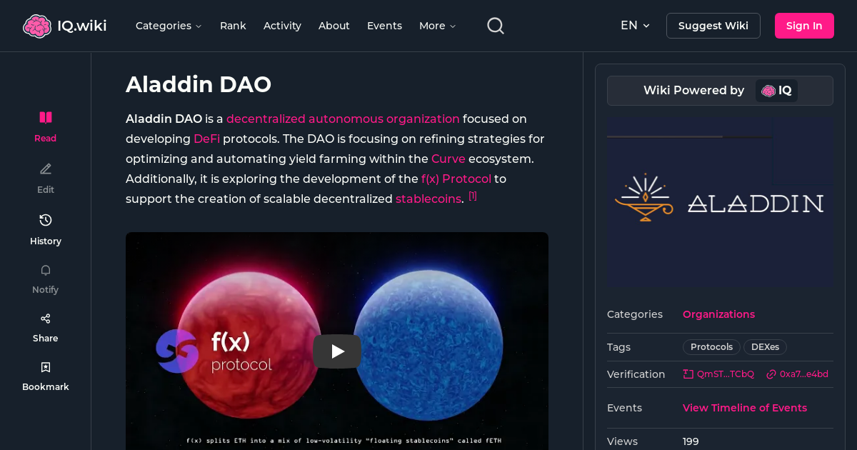 Aladdin DAO - Organizations | IQ.wiki