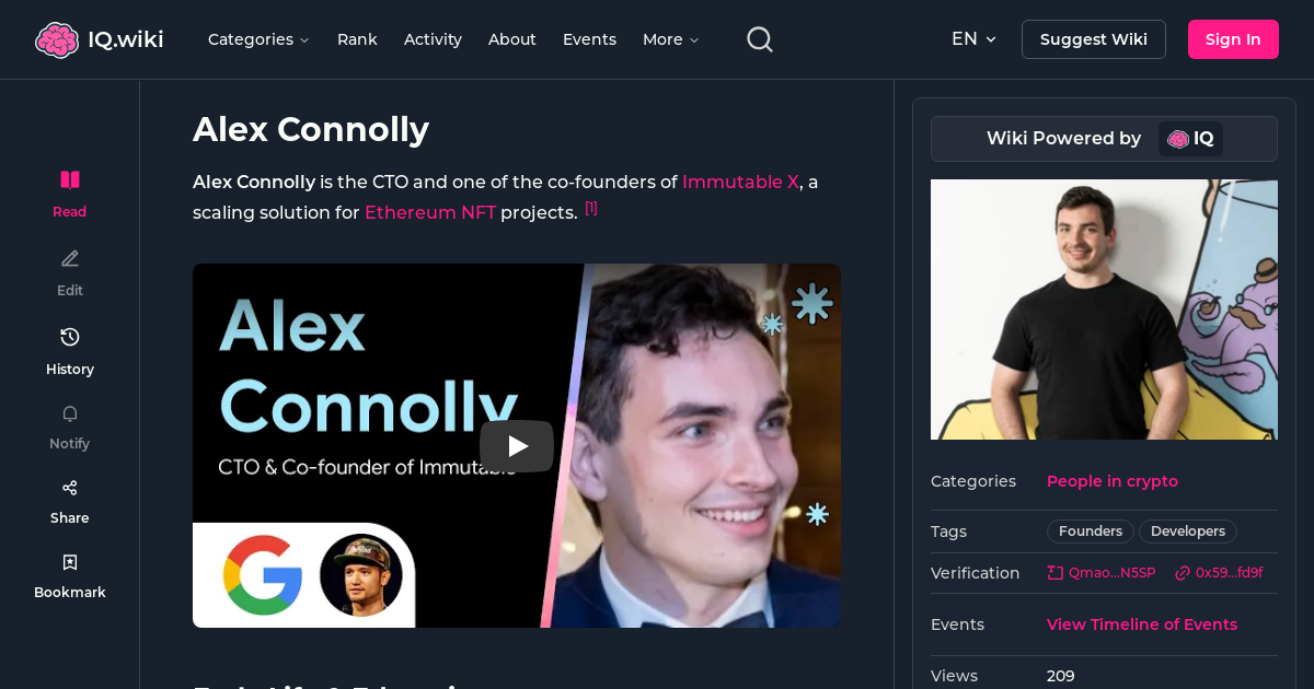 Alex Connolly - People in crypto | IQ.wiki