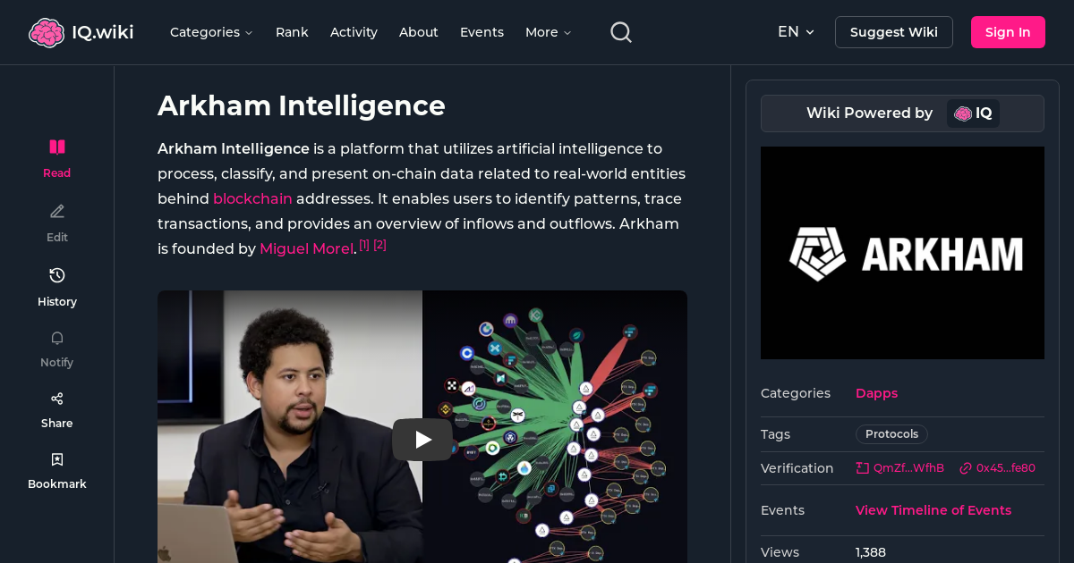 Arkham Intelligence - Dapps | IQ.wiki