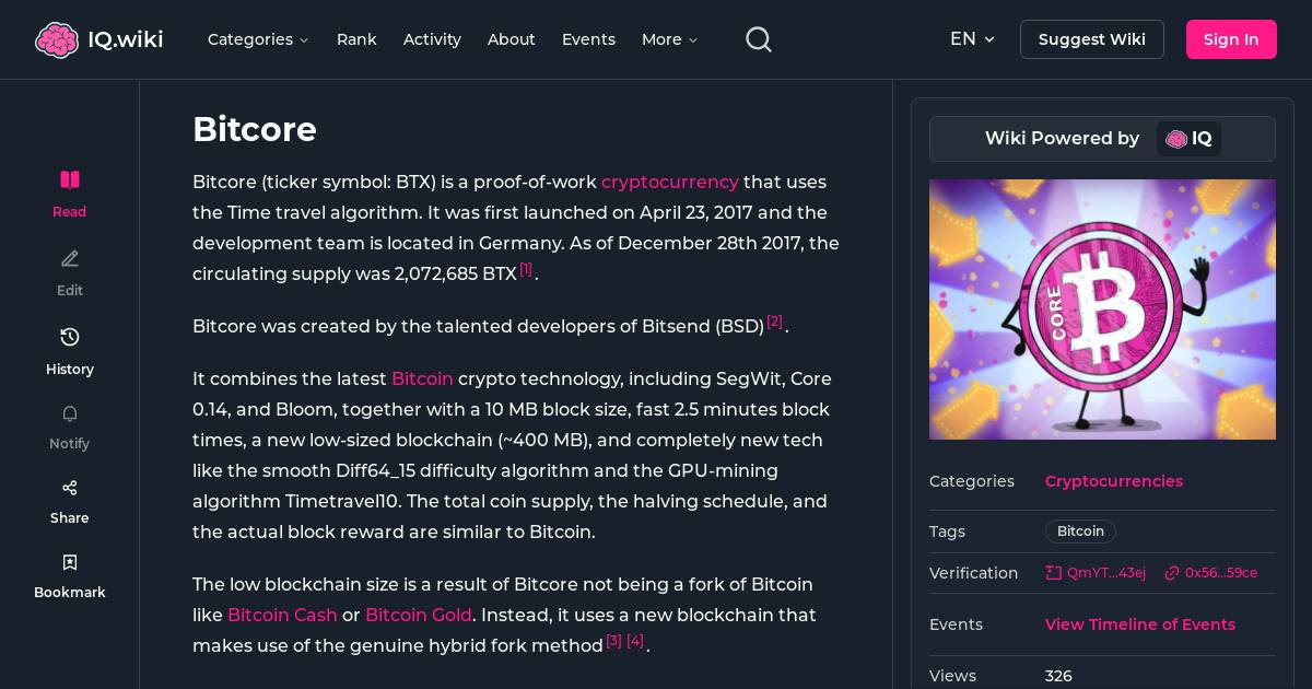 Bitcore - Cryptocurrencies | IQ.wiki