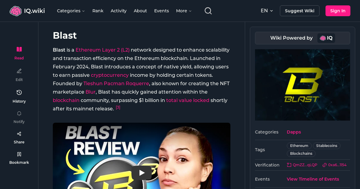 Blast - Dapps | IQ.wiki