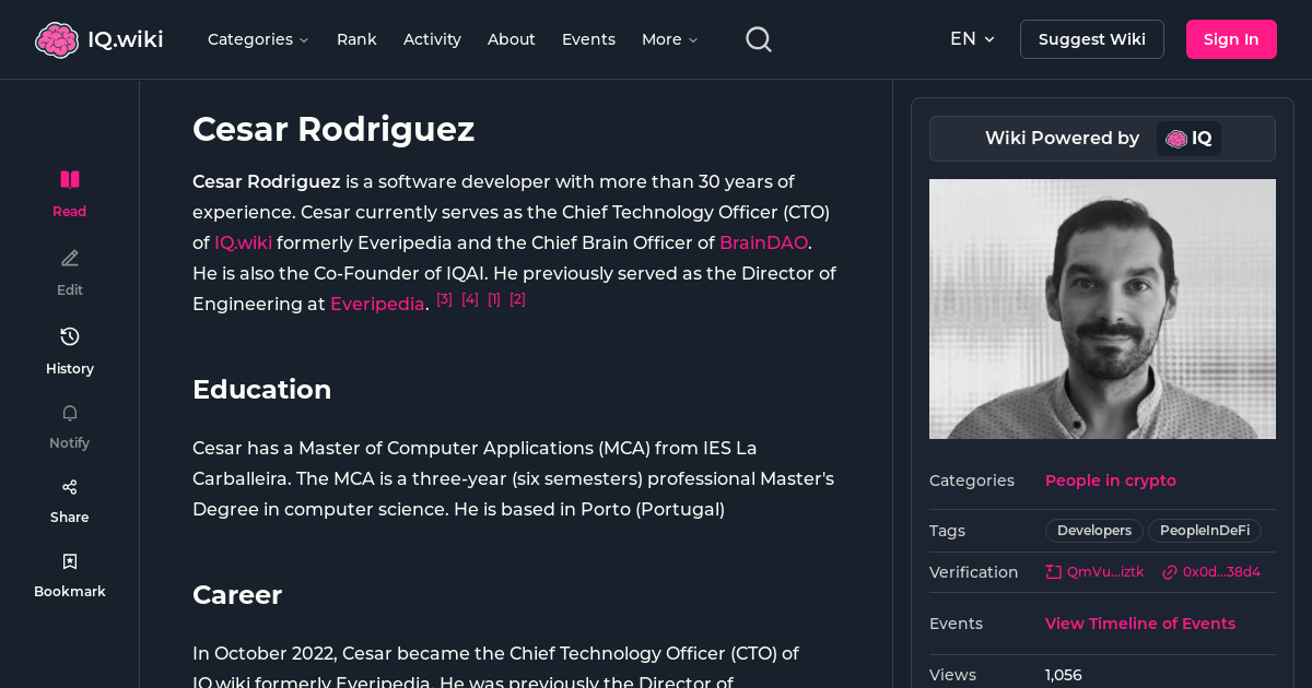Cesar Rodriguez - People in crypto | IQ.wiki