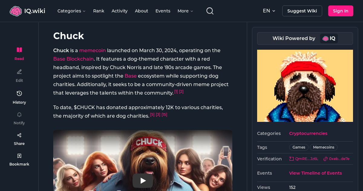 Chuck - Cryptocurrencies | IQ.wiki