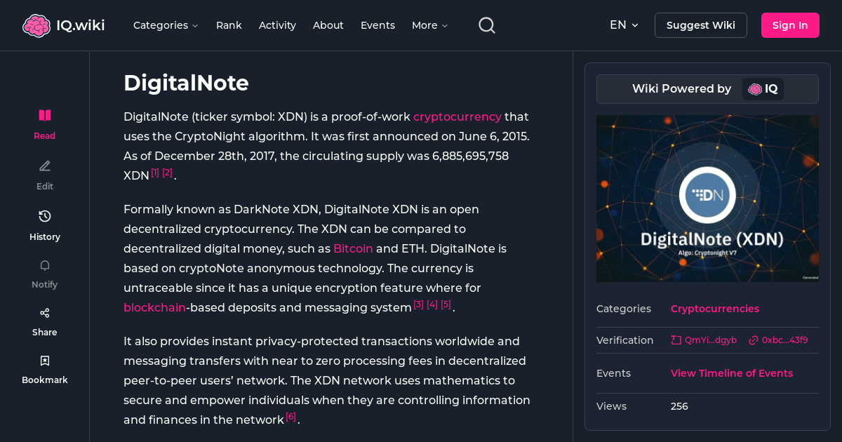 DigitalNote - Cryptocurrencies | IQ.wiki