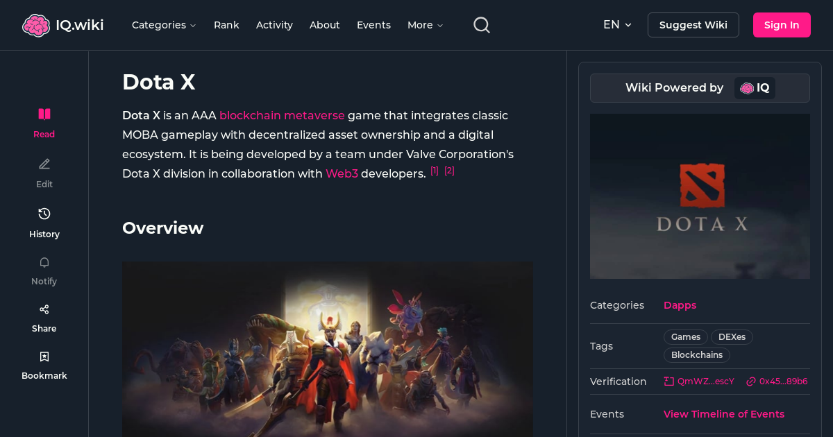 Dota X - Dapps | IQ.wiki