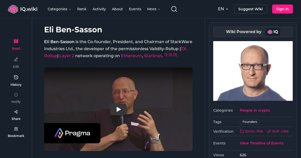 Eli Ben-Sasson - People in crypto | IQ.wiki
