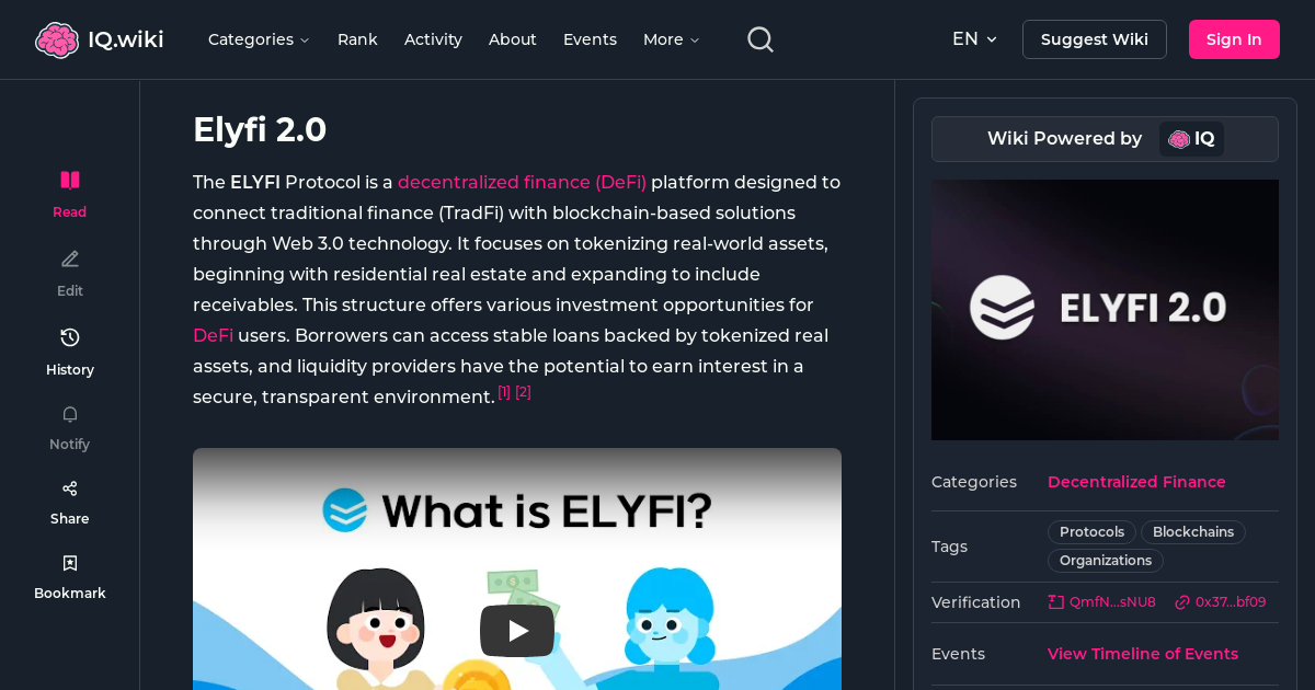 Elyfi 2.0 - Decentralized Finance | IQ.wiki