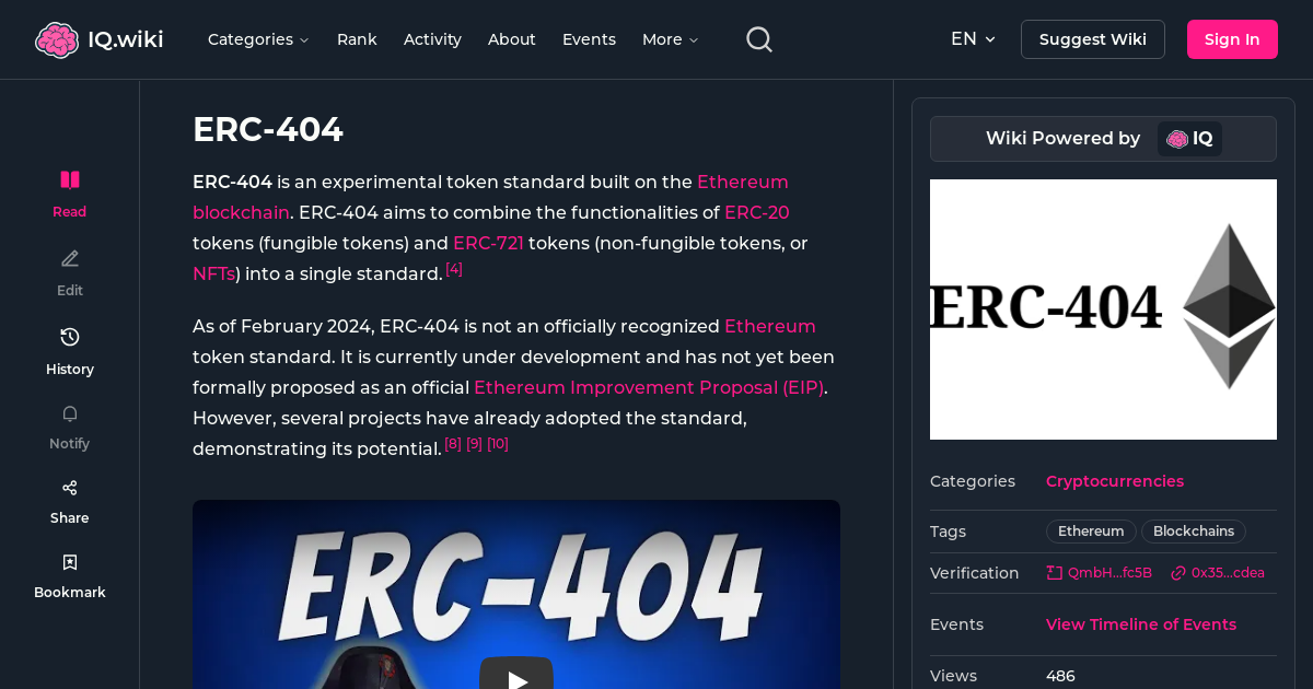 ERC-404 - Cryptocurrencies | IQ.wiki