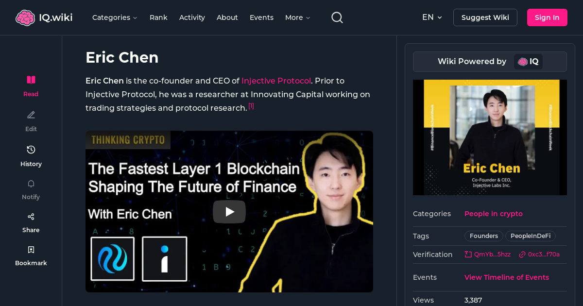 Eric Chen - People in crypto | IQ.wiki