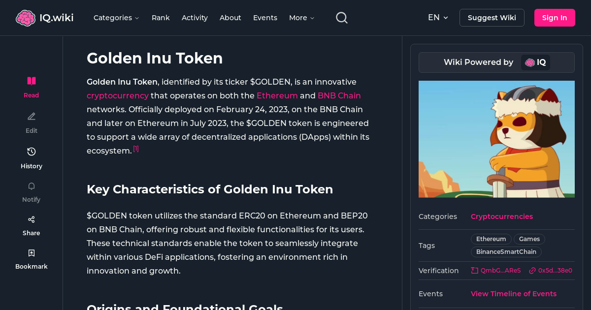 Golden Inu Token - Cryptocurrencies | IQ.wiki