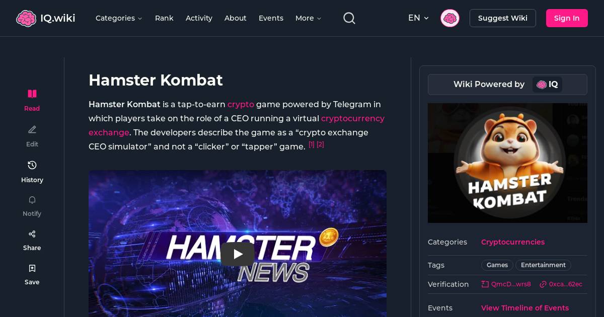Hamster Kombat - Cryptocurrencies | IQ.wiki