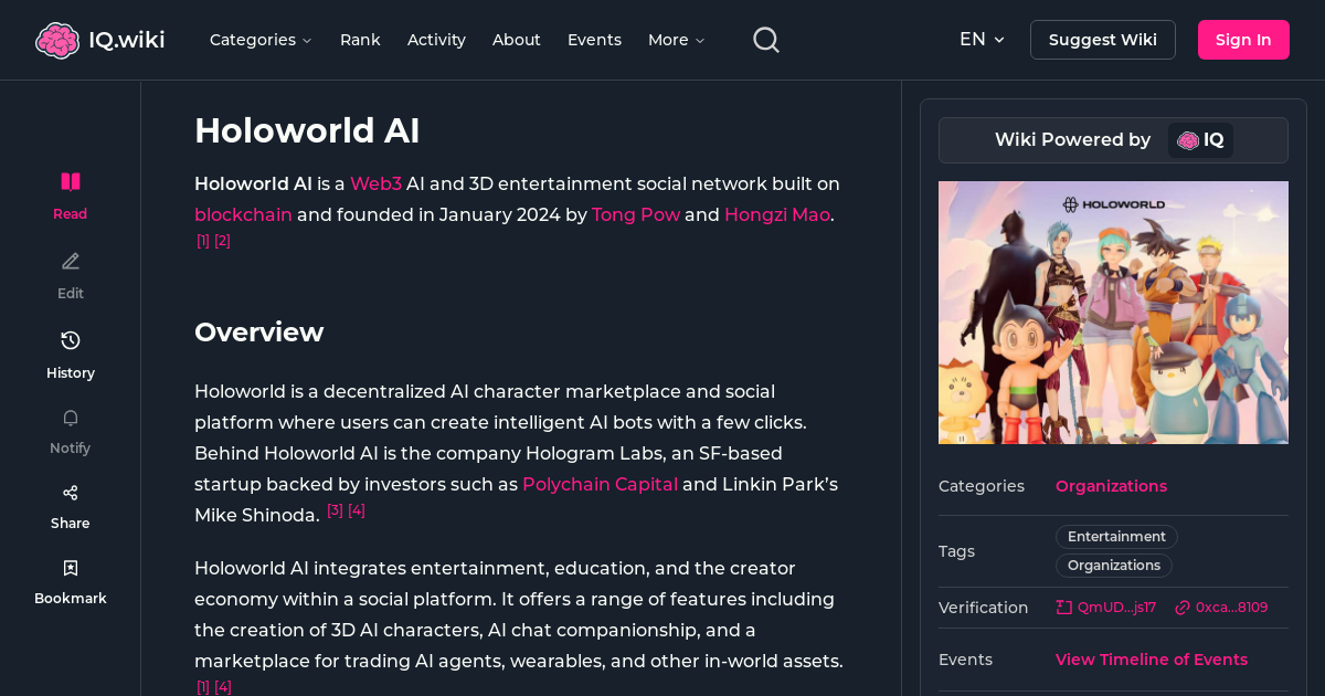 Holoworld AI - Organizations | IQ.wiki