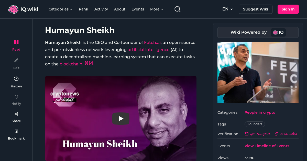 Humayun Sheikh - People in crypto | IQ.wiki