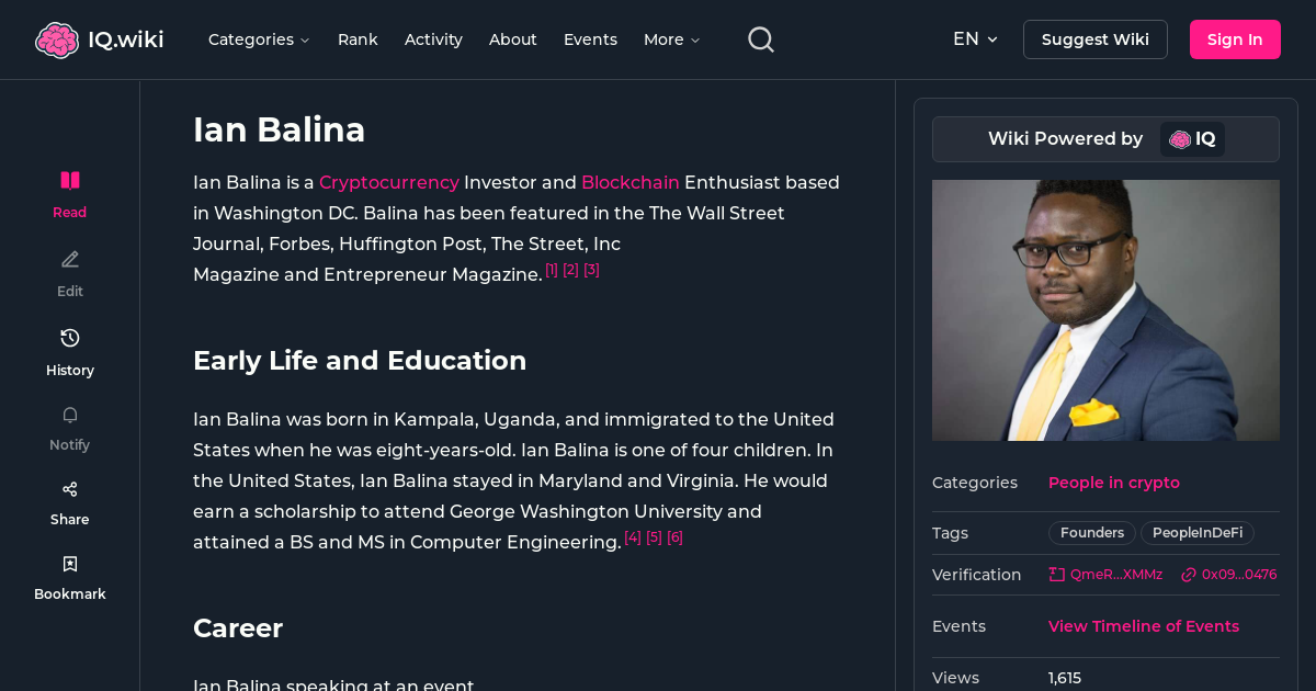 Ian Balina - People in crypto | IQ.wiki