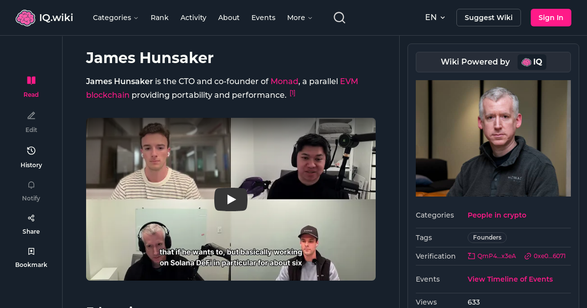 James Hunsaker - People in crypto | IQ.wiki