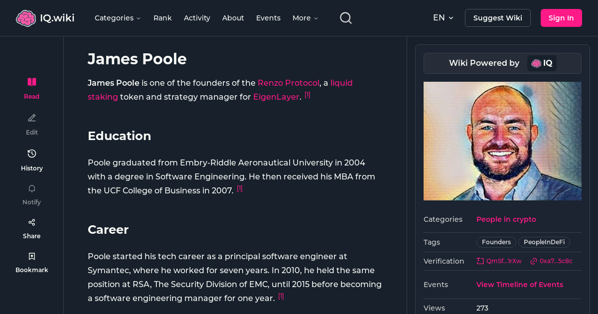 James Poole - People in crypto | IQ.wiki