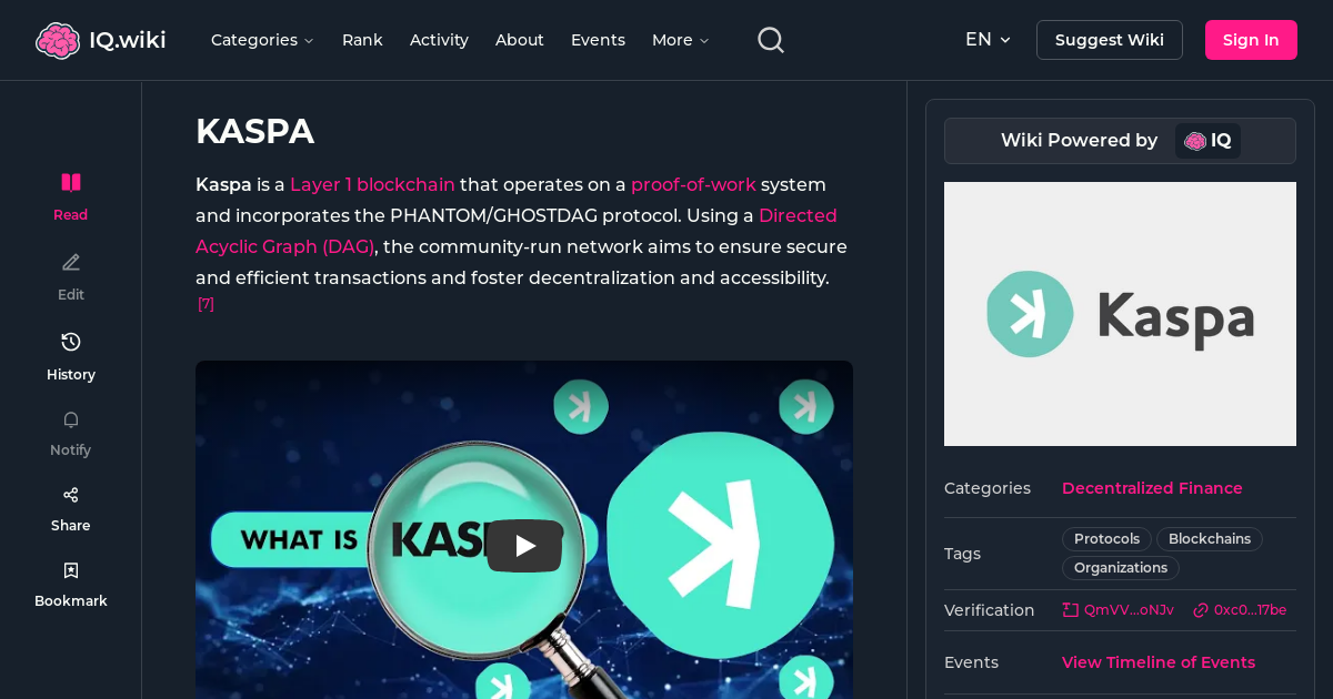 KASPA - Decentralized Finance | IQ.wiki