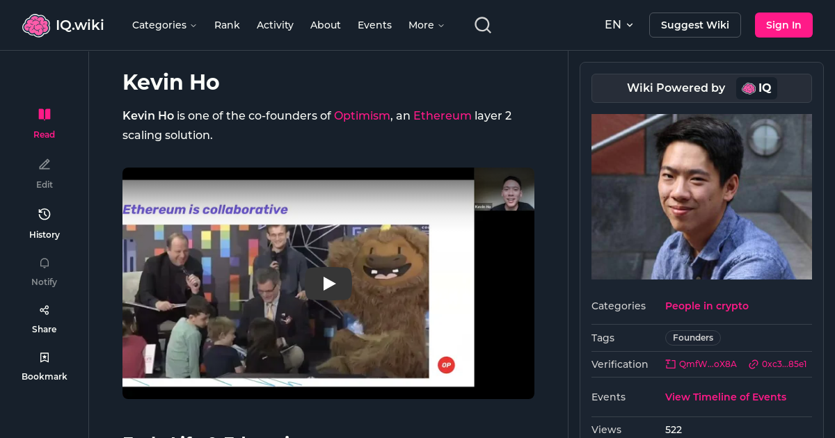 Kevin Ho - People in crypto | IQ.wiki