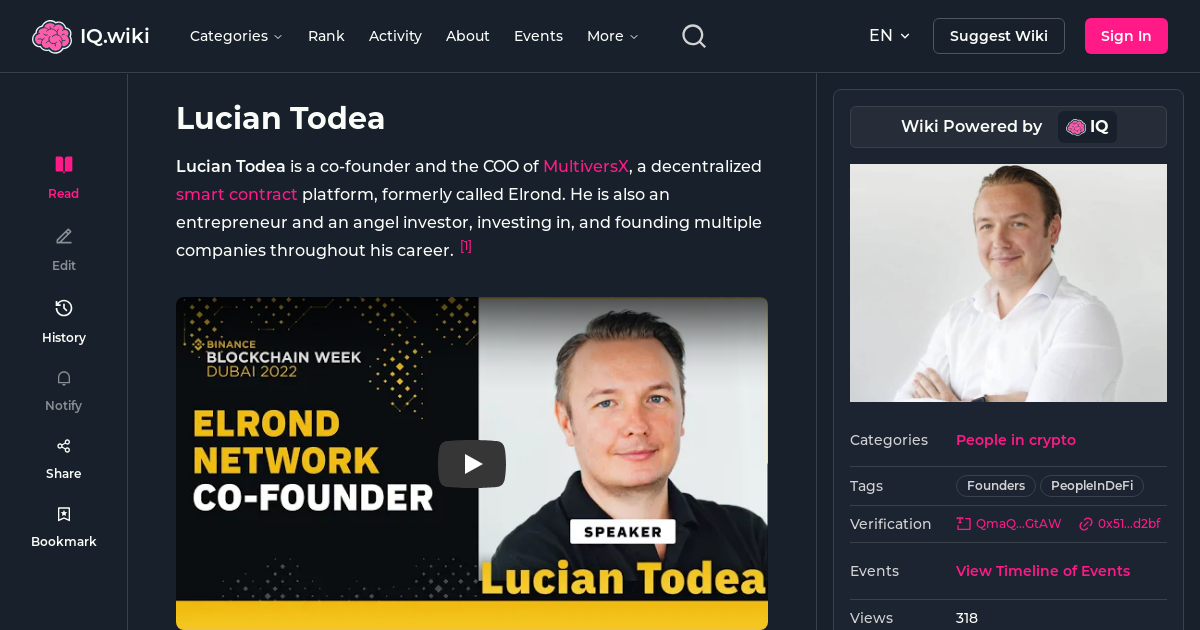 Lucian Todea - People in crypto | IQ.wiki