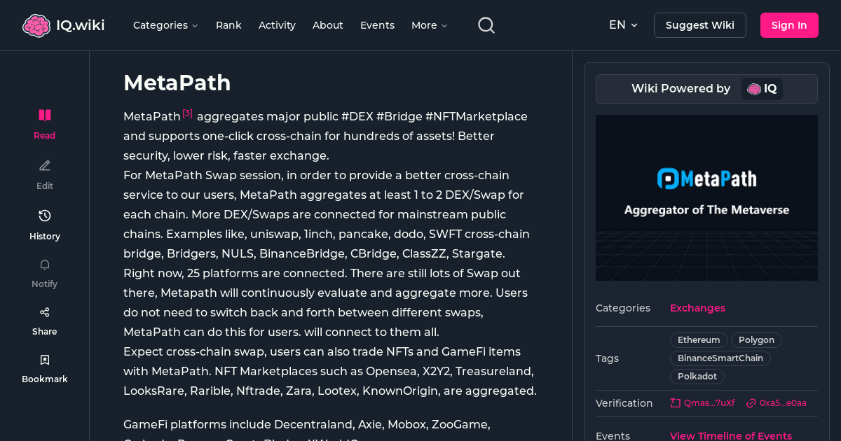 MetaPath - Exchanges | IQ.wiki