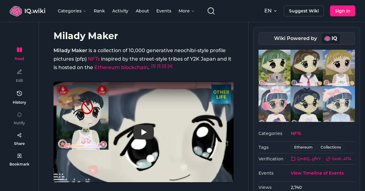 Milady Maker - NFTs | IQ.wiki