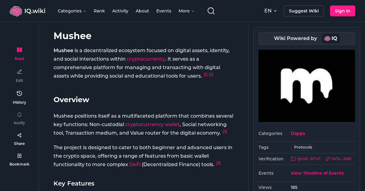 Mushee - Dapps | IQ.wiki