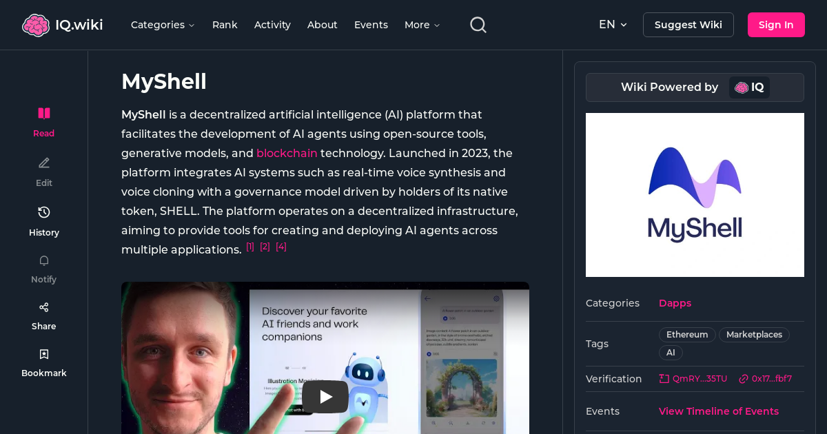 MyShell - Dapps | IQ.wiki