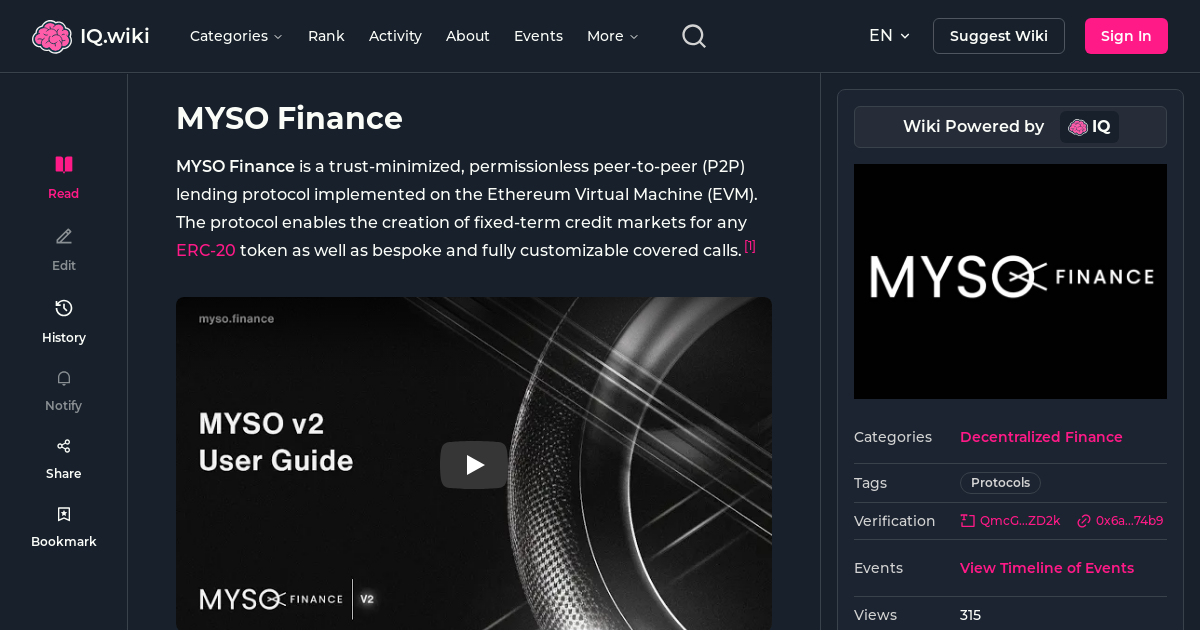 MYSO Finance - Decentralized Finance | IQ.wiki