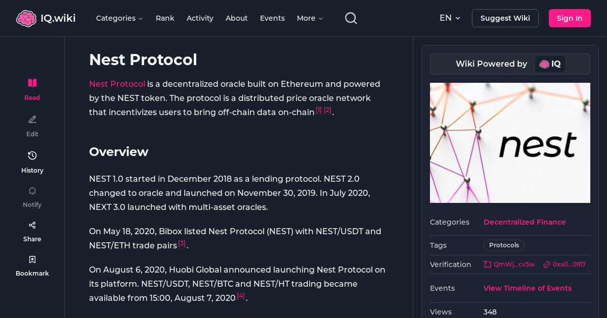 Nest Protocol - Decentralized Finance | IQ.wiki