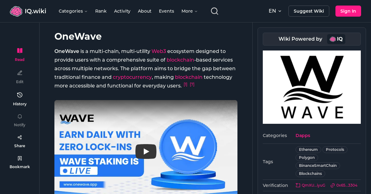 OneWave - Dapps | IQ.wiki