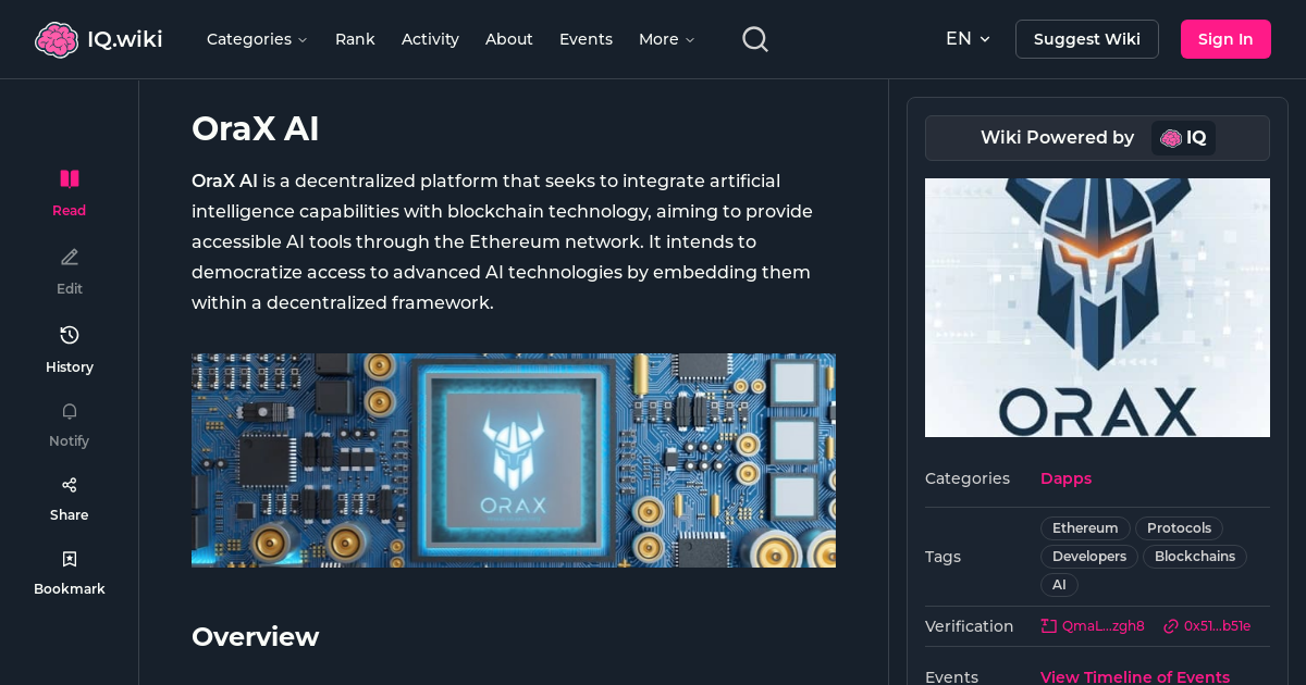 OraX AI - Dapps | IQ.wiki