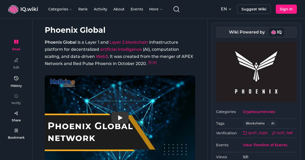 Phoenix Global - Cryptocurrencies | IQ.wiki