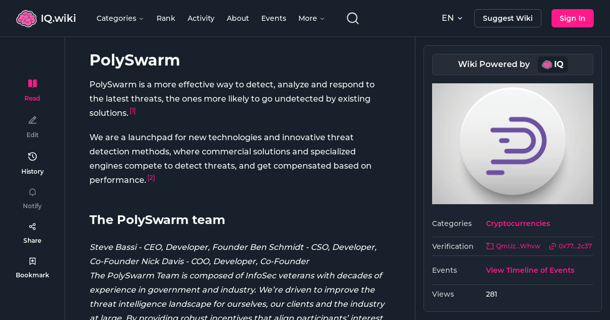 PolySwarm - Cryptocurrencies | IQ.wiki