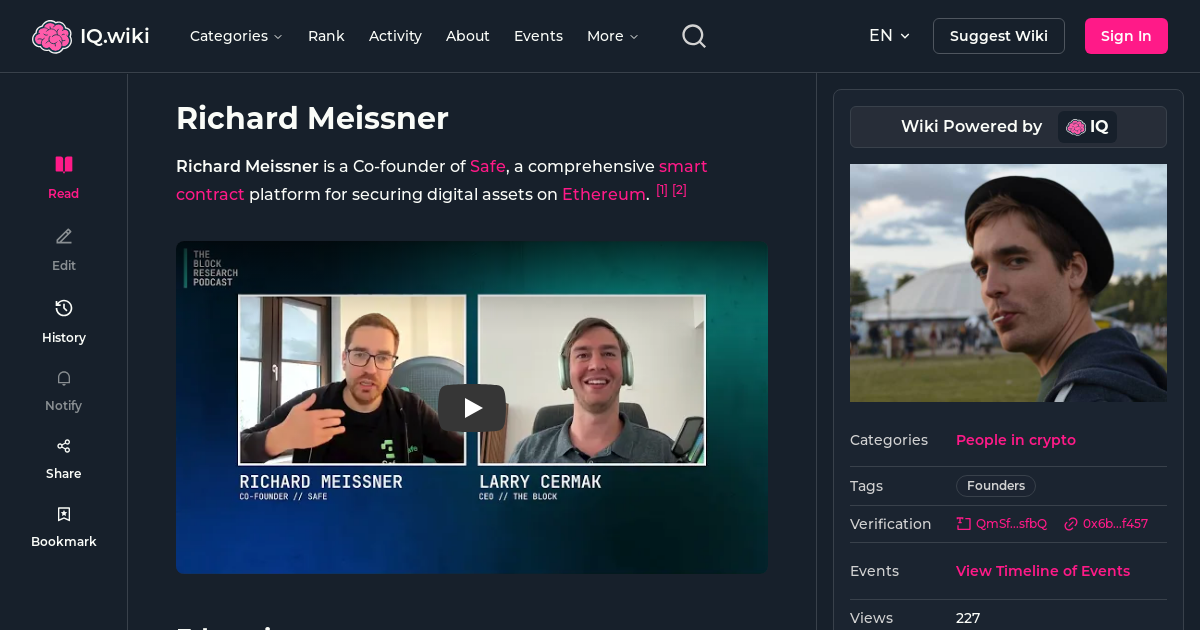 Richard Meissner - People in crypto | IQ.wiki