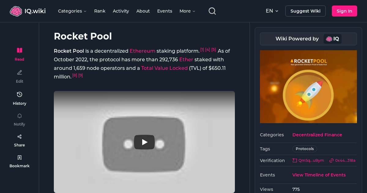 Rocket Pool - Decentralized Finance | IQ.wiki