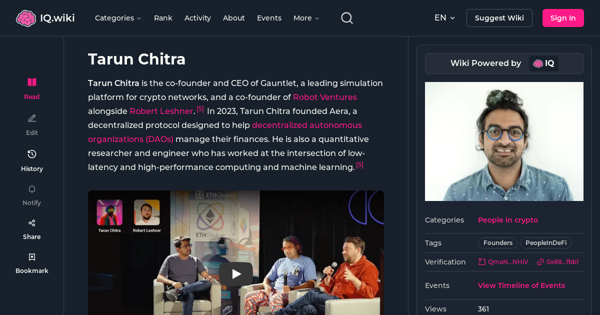 Tarun Chitra - People in crypto | IQ.wiki