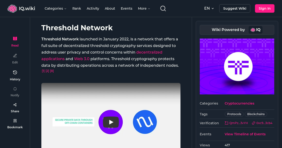 Threshold Network - Cryptocurrencies | IQ.wiki