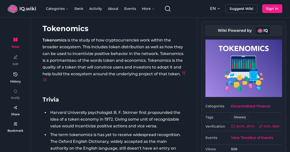 Tokenomics - Decentralized Finance | IQ.wiki