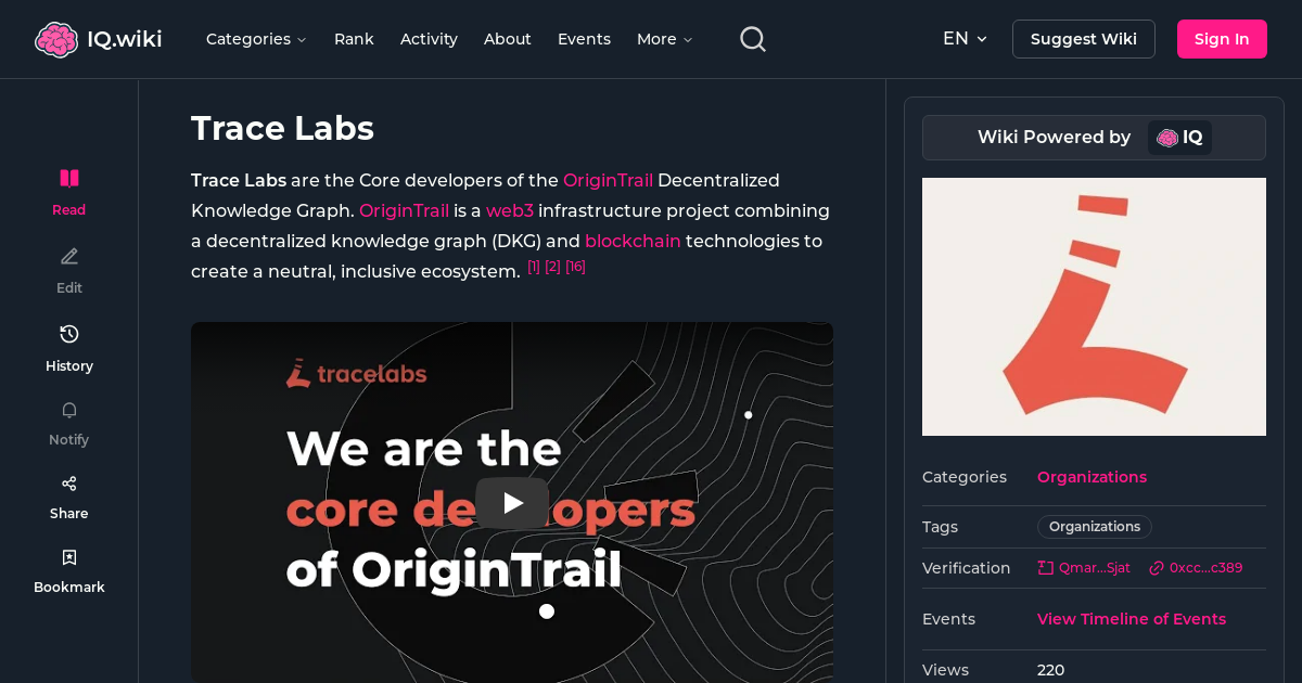 Trace Labs - Organizations | IQ.wiki