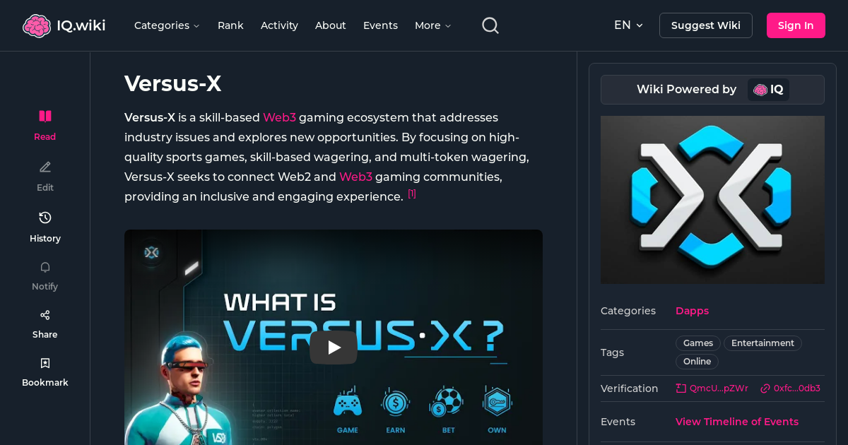 Versus-X - Dapps | IQ.wiki