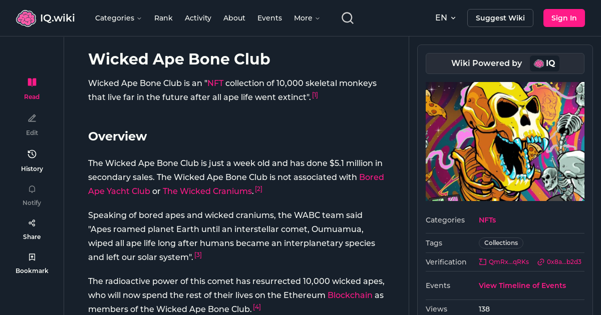 Wicked Ape Bone Club - NFTs | IQ.wiki