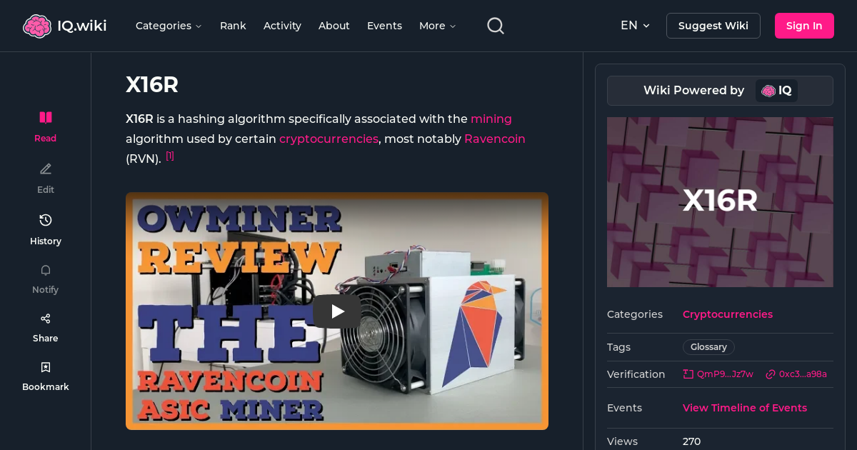 X16R - Cryptocurrencies | IQ.wiki