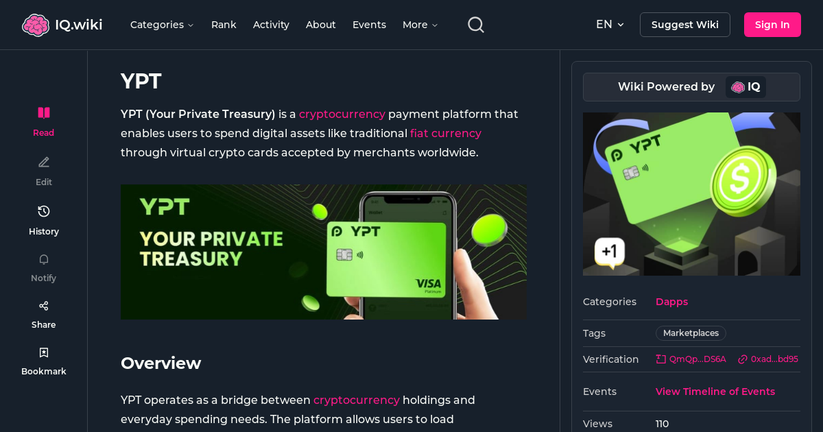 YPT - Dapps | IQ.wiki